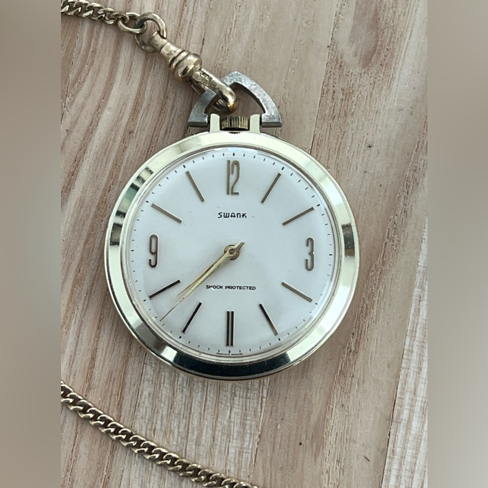 Swank Rare Vintage Mechanical Pocket Watch Beautiful … - Gem